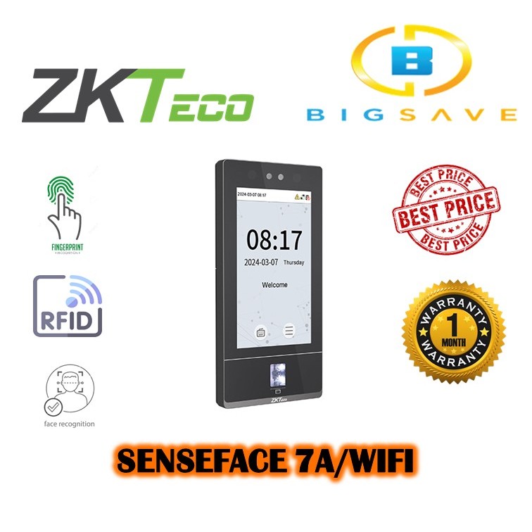 ZKTECO SENSEFACE 7A/WIFI ID / MF SIP-READY MULTI-BIOMETRIC ACCESS ...