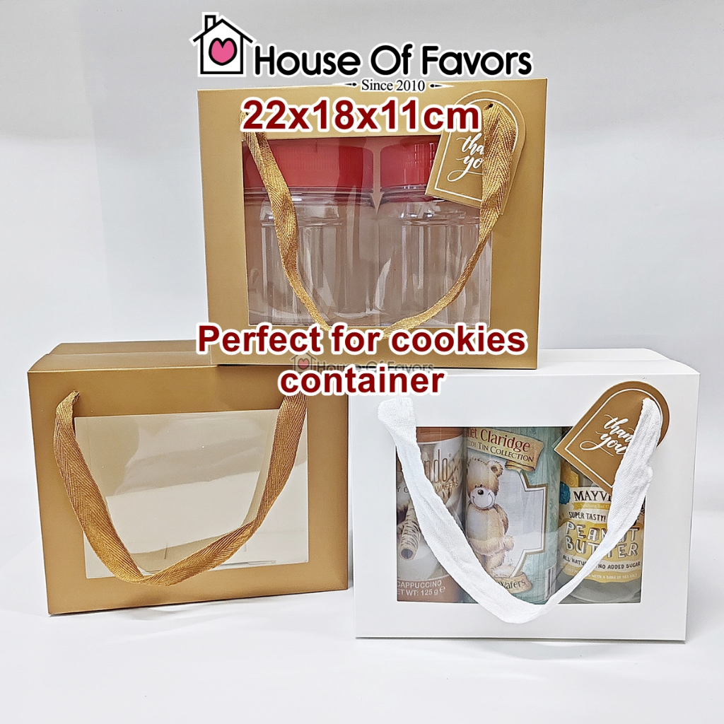 25pc 22x18x11cm Gift Box With String & Window Cookies Container Box ...