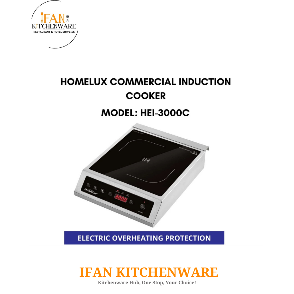 HOMELUX | HEI-3000C Commercial Electric Induction Cooker (3000W ...