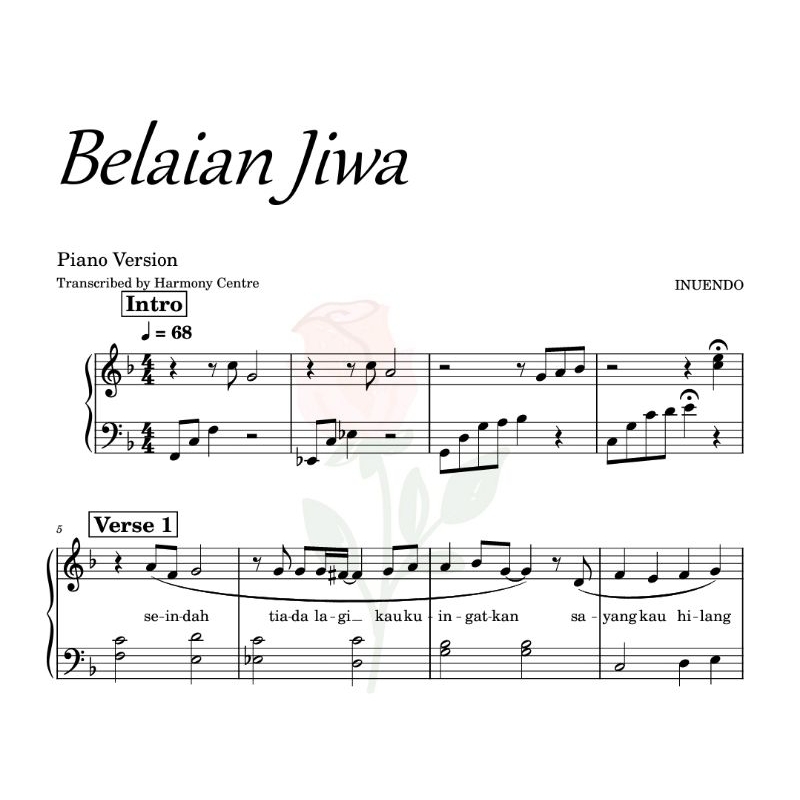 Belaian Jiwa (INUENDO) | lagu melayu piano skor lembaran muzik | Shopee ...