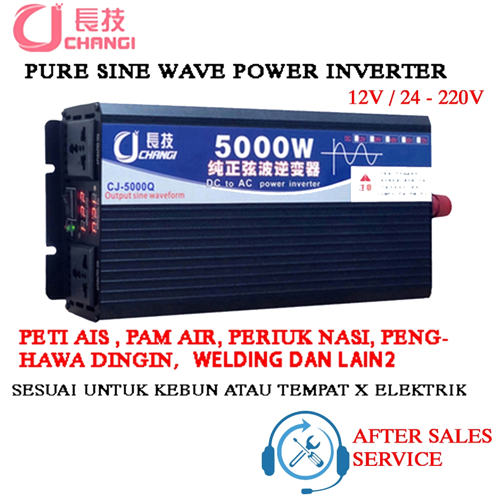( 1 Year Warranty + 1-2 day receive) CHANGI Pure Sine Wave 8000W Power Inverter for home car ...