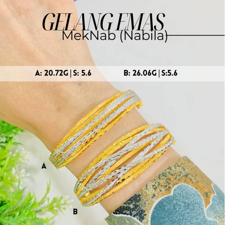 TukangemaS gelang emas 916 fesyen Nabila Razali bangles 22k Gelang ...