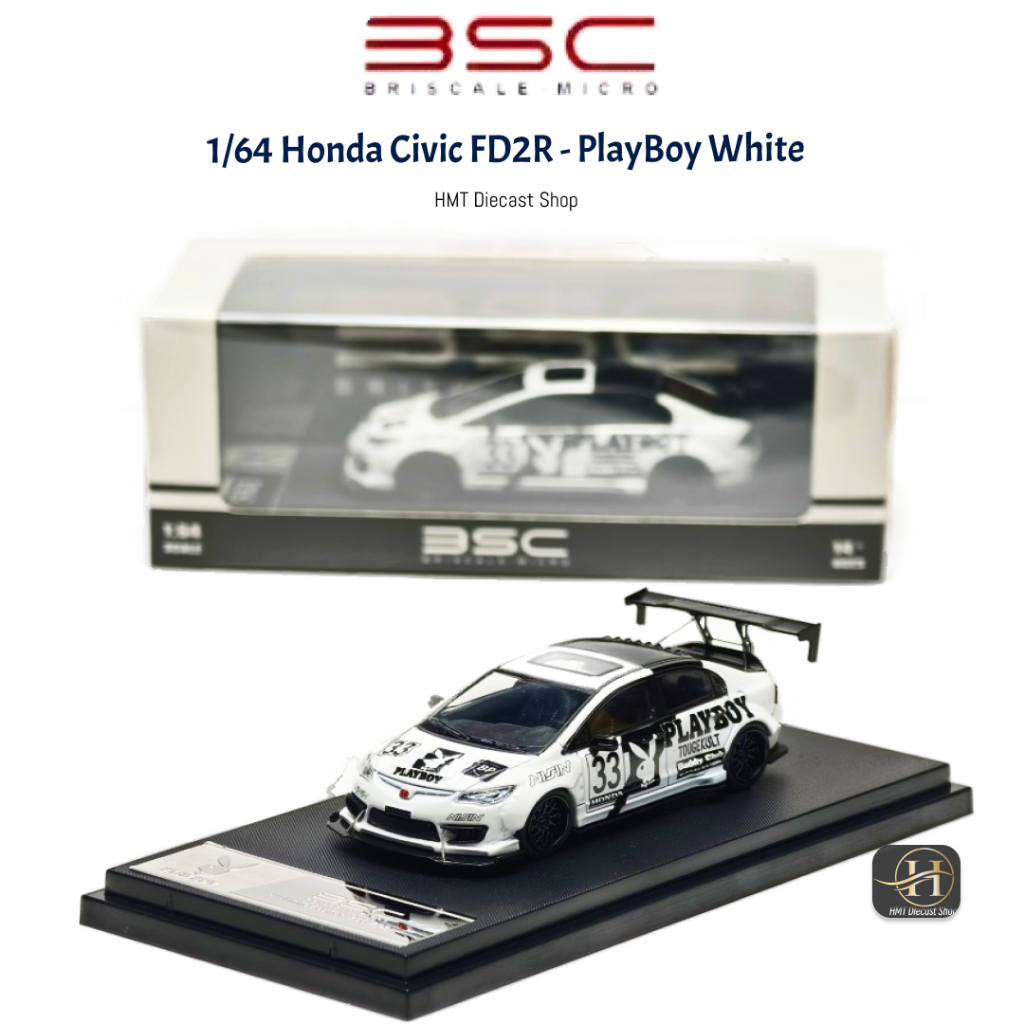(READY STOCK) BSC 1/64 Honda Civic FD2R - PlayBoy White | Shopee Malaysia