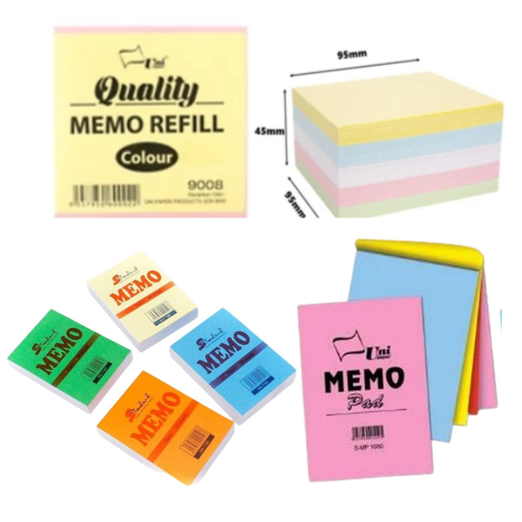 Memo Pad/Memo Cube Refill Mix Color/Plain/Line Memo Paper/Kertas Memo ...