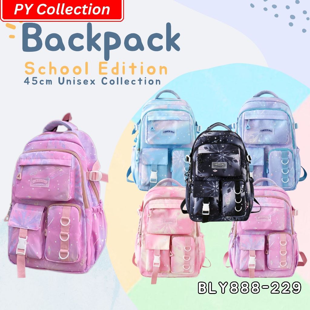 BLY888-229 / 45CM UNISEX DESIGN Korea Backpack High Quality Beg Sekolah ...