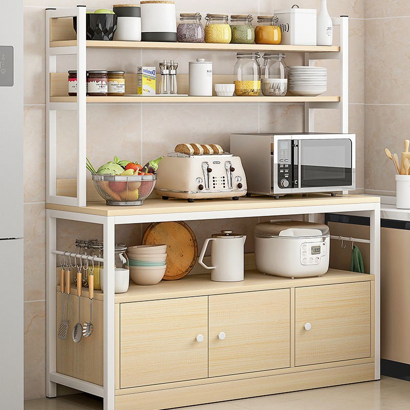 Kitchen Shelf Floor Multi-Layer Storage Rack Multi-Function Cabinet ...