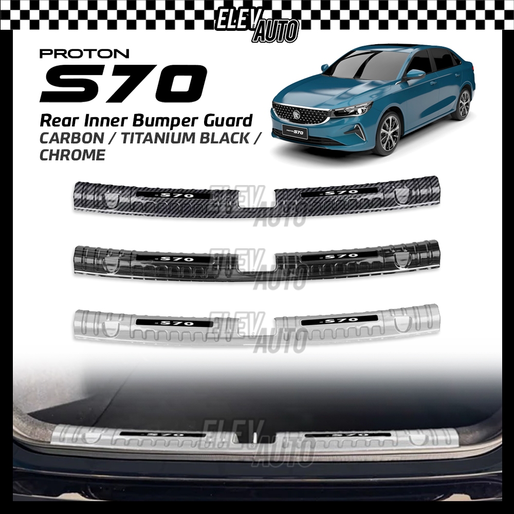 Proton S70 Rear Inner Bumper Pad Sill Plate Guard Trim Chrome Black ...