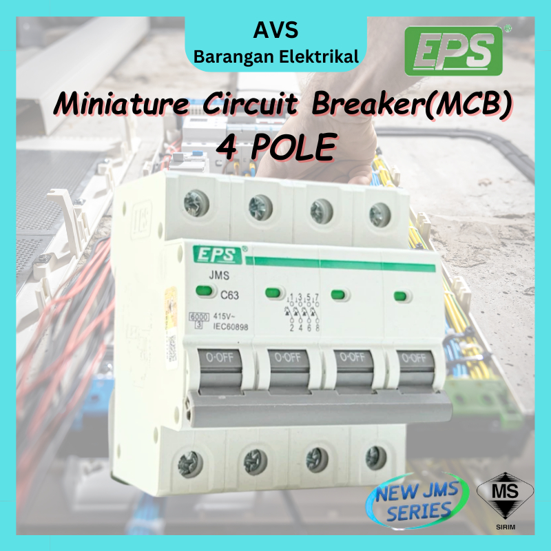 EPS MCB 4 POLE 63A MINIATURE CIRCUIT BREAKER | Shopee Malaysia