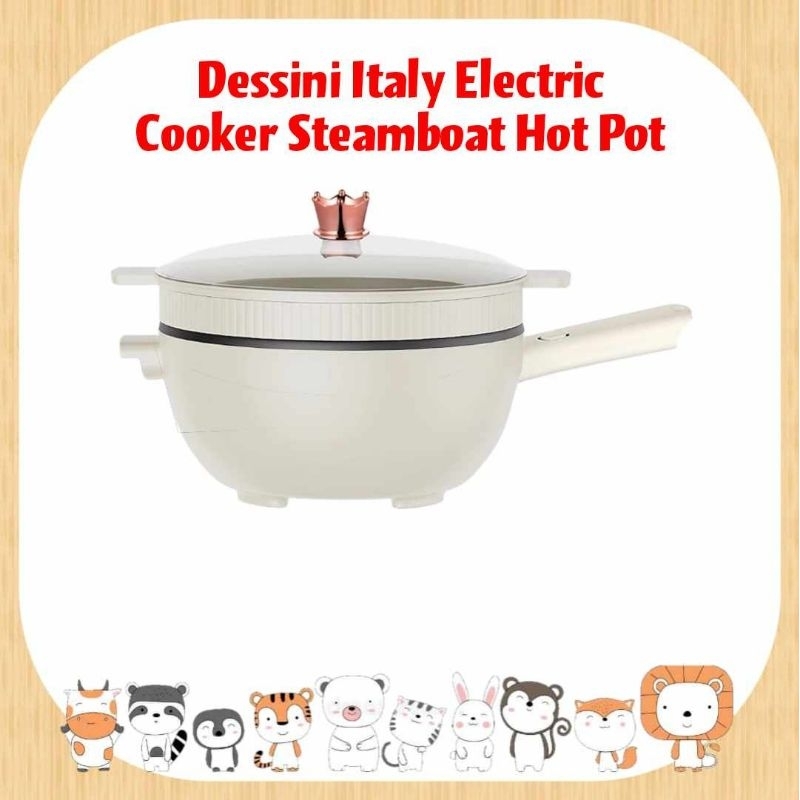 Dessini Italy Electric Cooker Steamboat Hot Pot Non Stick Frying Wok ...