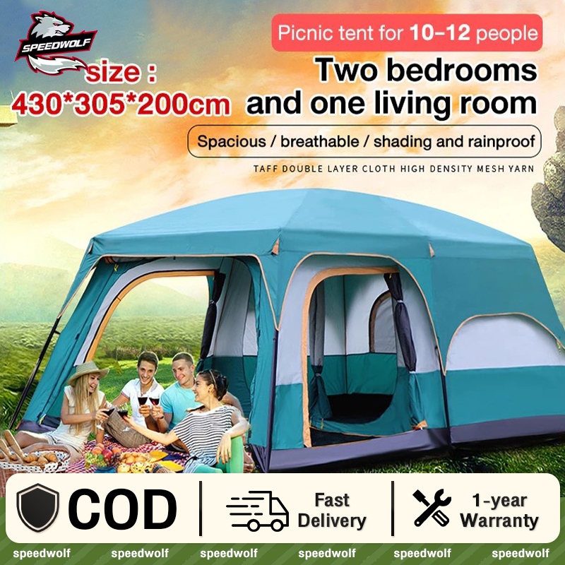 Khemah Besar 8-12 Persons Camping Tent Waterproof Kemah Murah Large ...