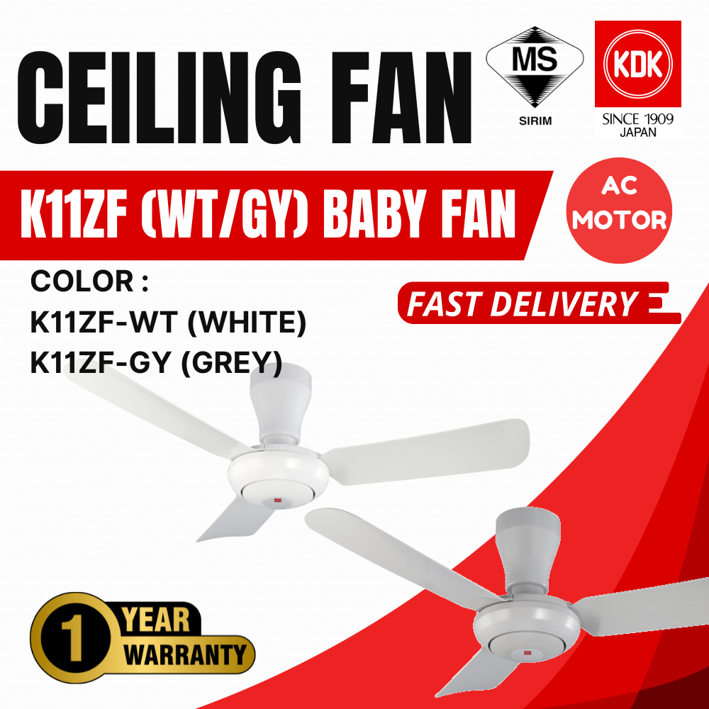 KDK BABY FAN SERIES (110cm/44") WHITE K11ZF-WT/K11ZF-GY | Shopee Malaysia