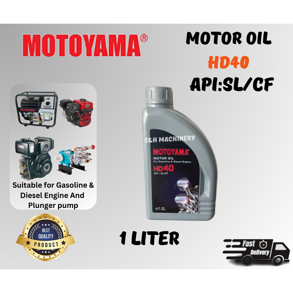 MOTOYAMA Engine Oil SAE HD40 1Liter Chainsaw Generator Diesel Engine ...