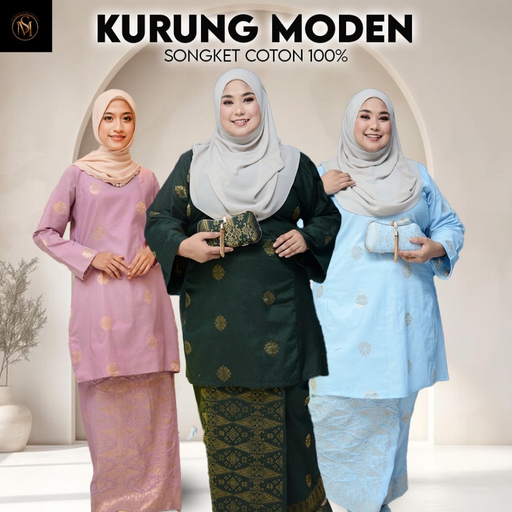 SIZE S-2XL | KURUNG MODEN | SONGKET TENUN | BAJU KURUNG | BUNGA TABUR ...