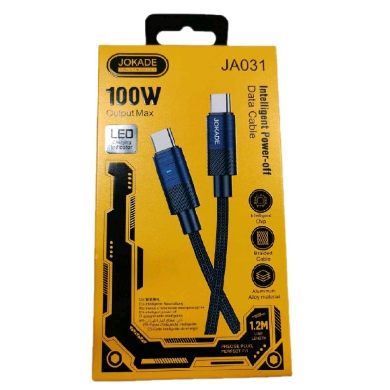 JOKADE JA031 100W TYPE-C TO TYPE-C FAST CHARGING INTELLIGENT POWER OFF ...