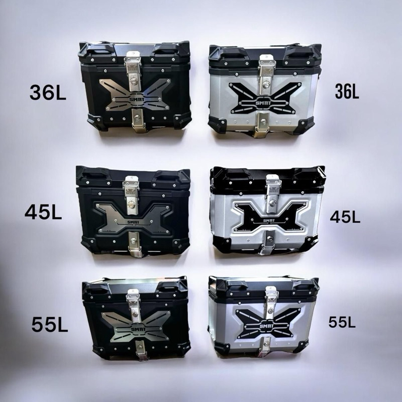 TOP BOX MOTORCYCLE CNC ALUMINIUM (X DESIGN) 36L / 45L / 55L KOTAK MOTOR ...