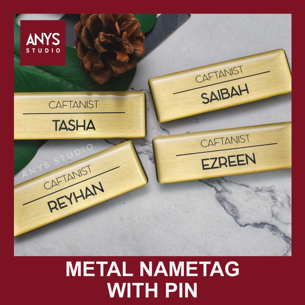 [Custom Made] Metal Nametag With Pin (+Epoxy) | Shopee Malaysia