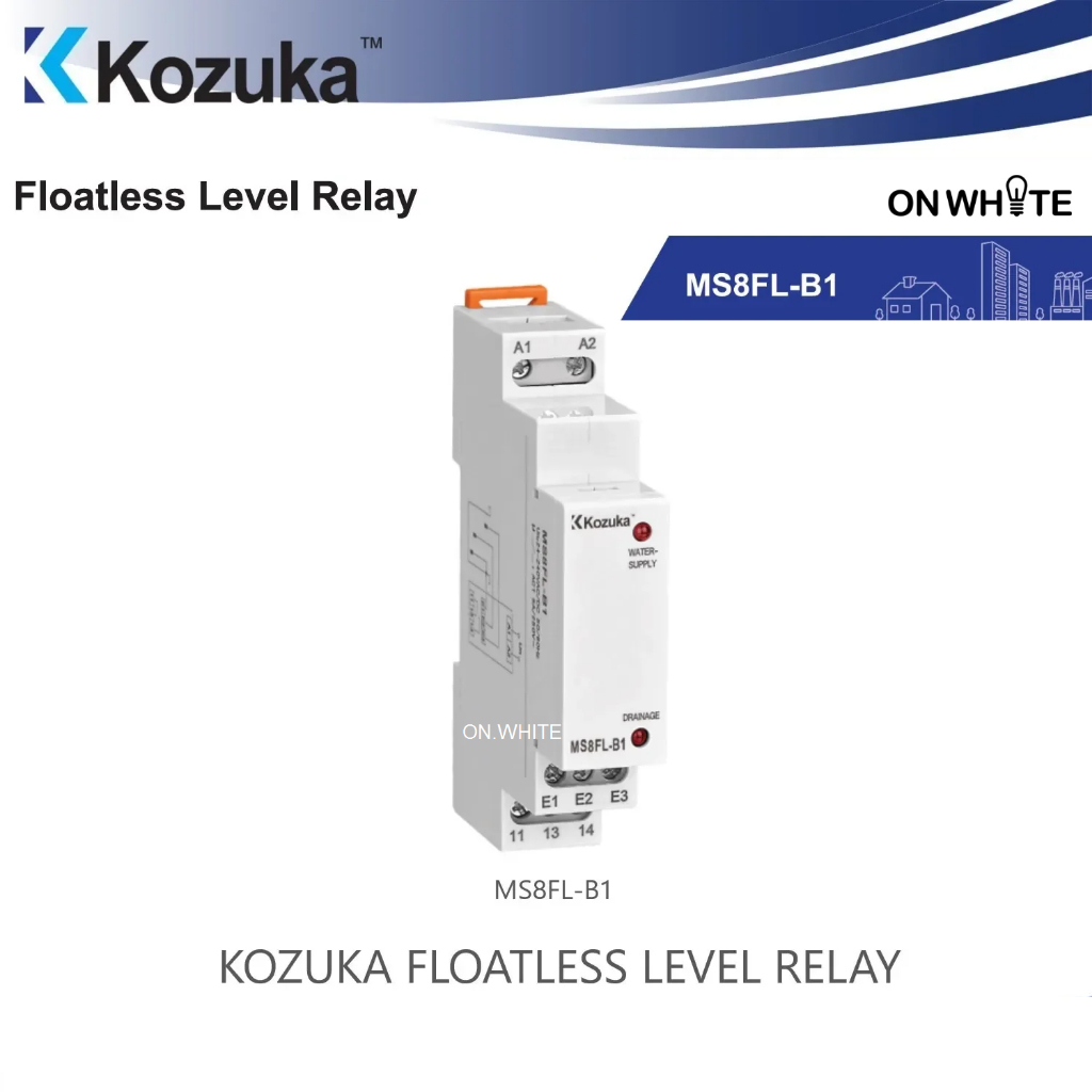 KOZUKA FLOATLESS LEVEL RELAY MS8FL-B1B AC/DC 24-240V DIN RAIL MOUNTING ...