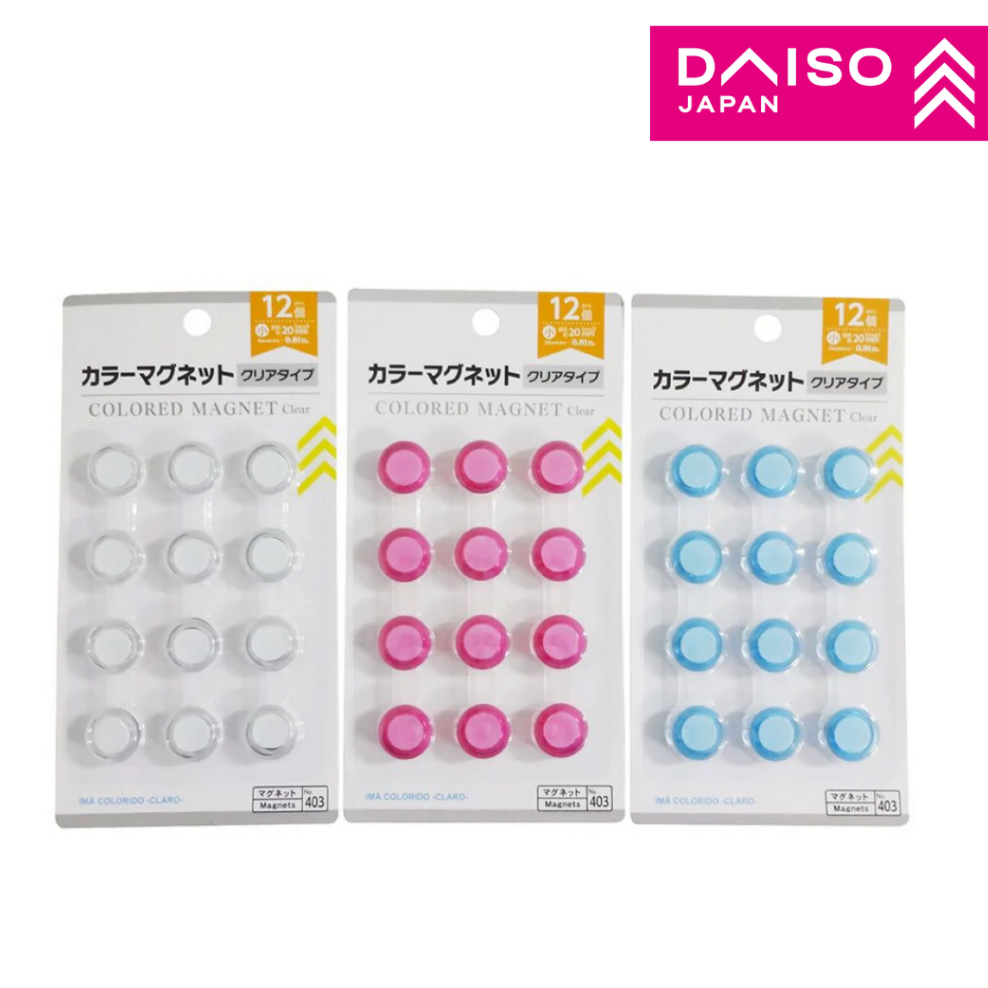 DAISO Colored Magnet Small Clear Type ( 12 pcs ,Random Colour) | Shopee ...