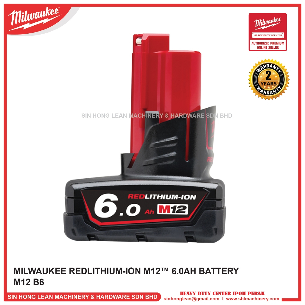 Milwaukee M12 6.0Ah REDLITHIUM-ION BATTERY M12 B6 | Shopee Malaysia