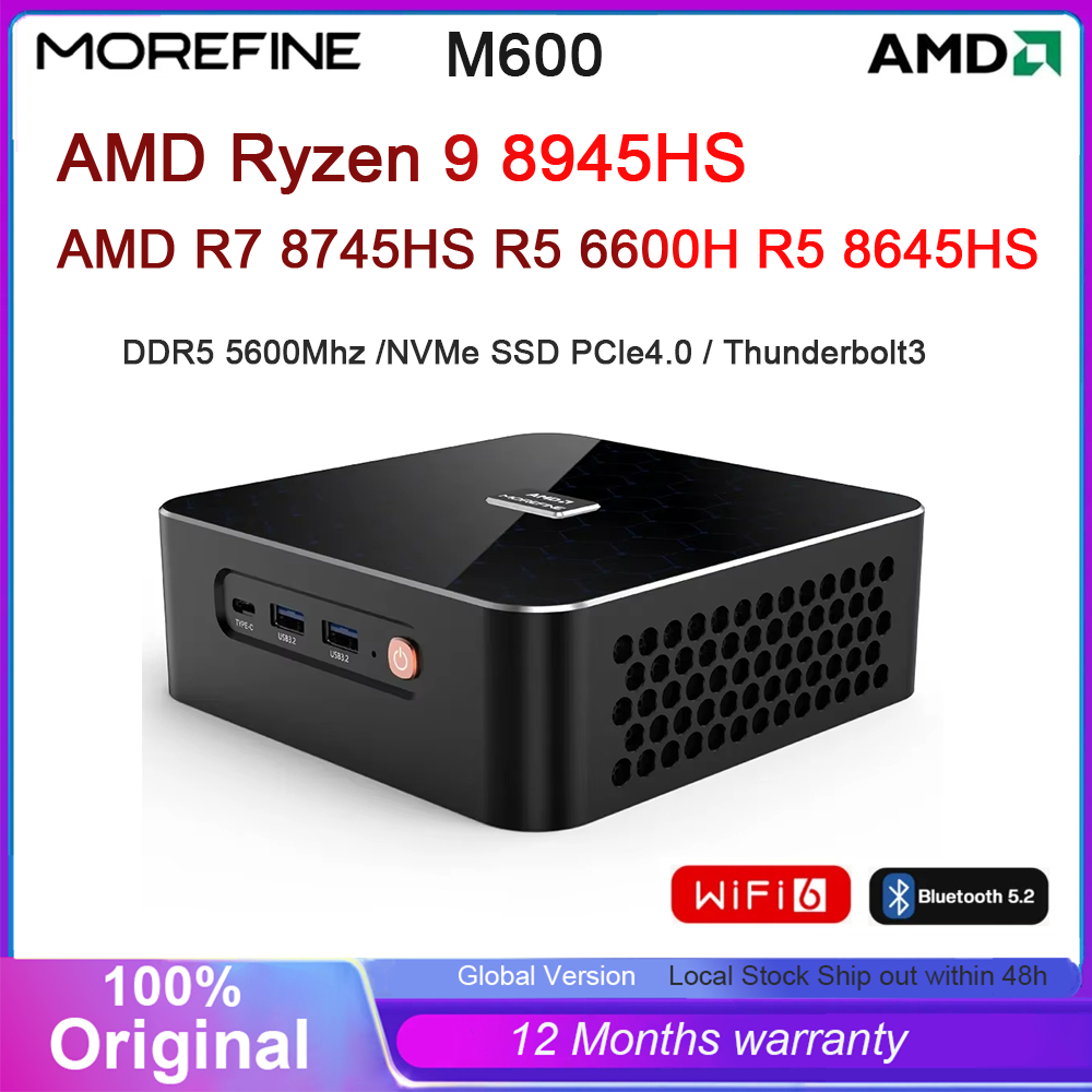 MOREFINE AMD R9 8945HS/8845HS Mini PC 64G DDR5 2TB PCIe4 2 LAN Gaming ...
