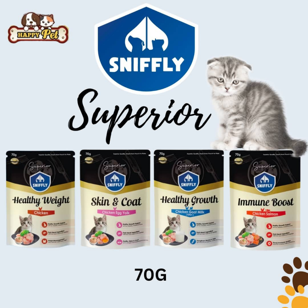 SNIFFLY SUPERIOR CAT POUCH 70G | Shopee Malaysia