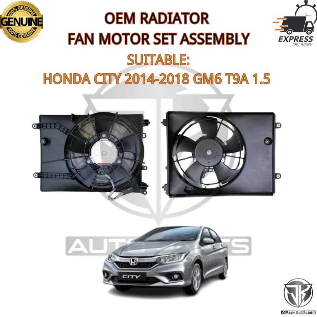 #OEM#RADIATOR FAN MOTOR SET ASSEMBLY (MITSUBA TYPE)HONDA CITY 2014-2018 GM6 T9A 1.5 (ARFM GM6 ...