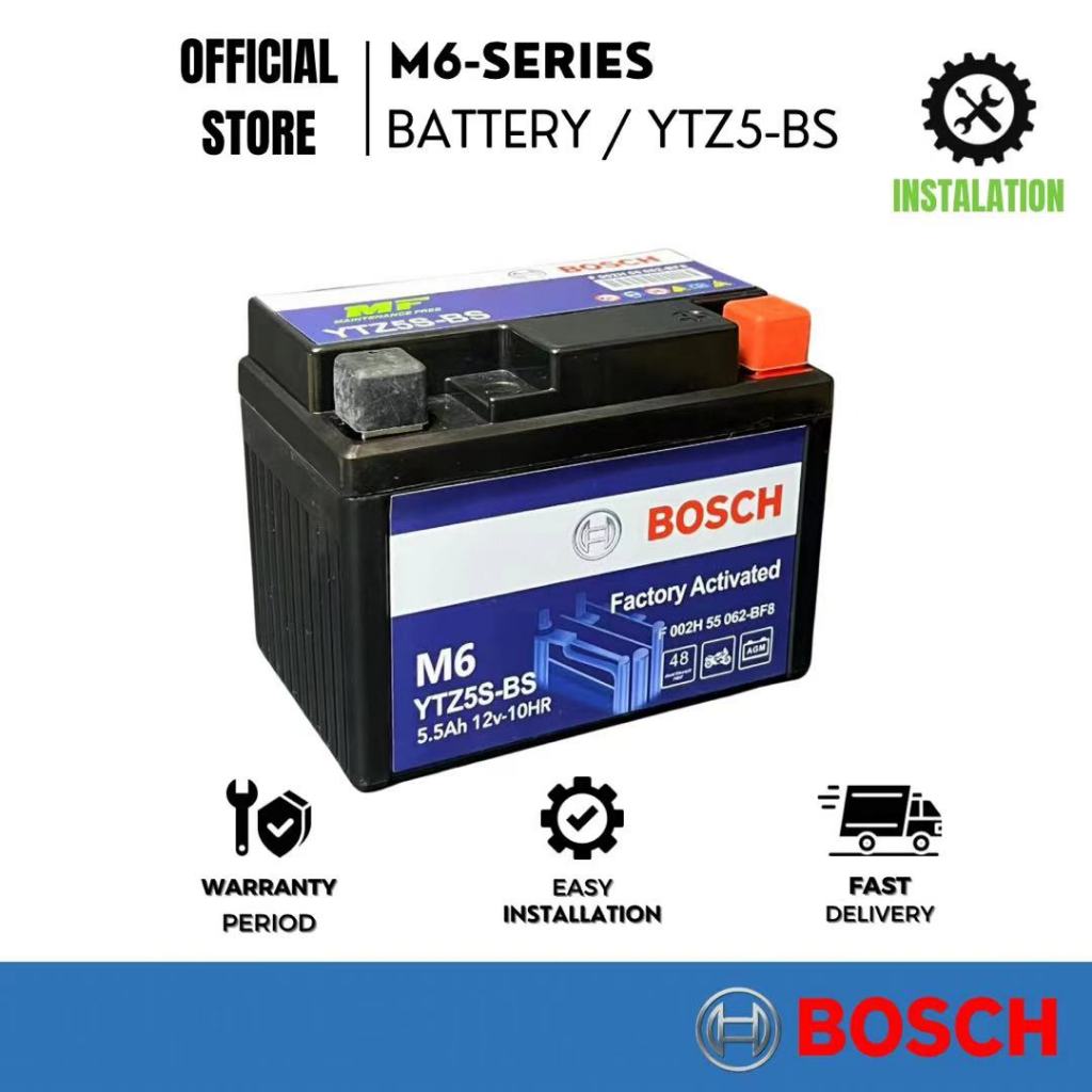 READY STOCK BOSCH YTZ5 YTZ5S YTZ4 YB4L-BS BATTERY GEL LC135 V2 V3 V4 V6 ...