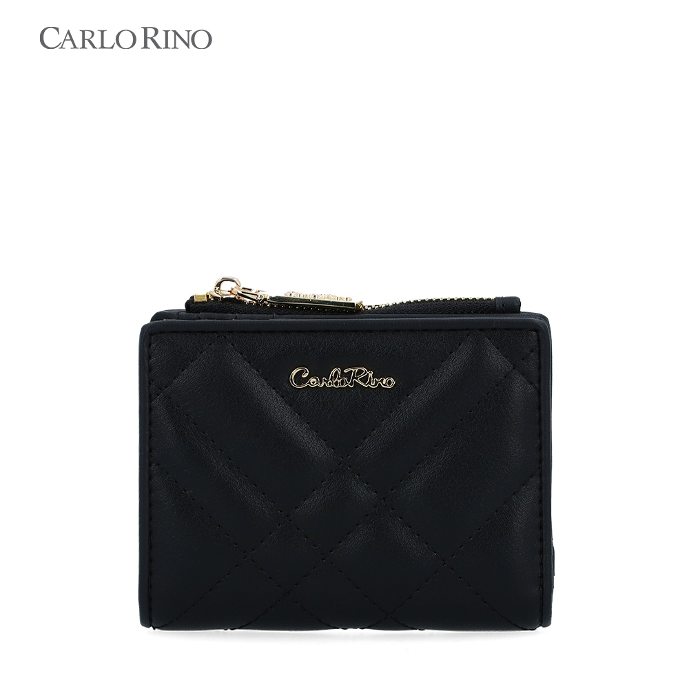 Carlo Rino Glen Quilted Short Wallet - Black | Shopee Malaysia
