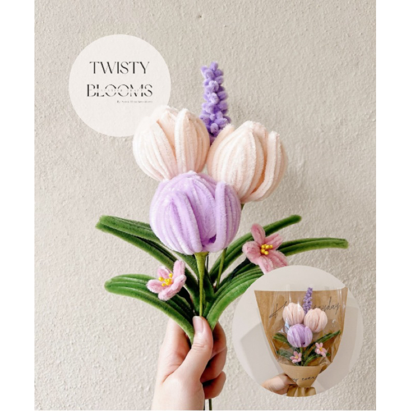 Readymade Tulip Twist Stick Bouquet Valentine day Birthday Convo Mother ...