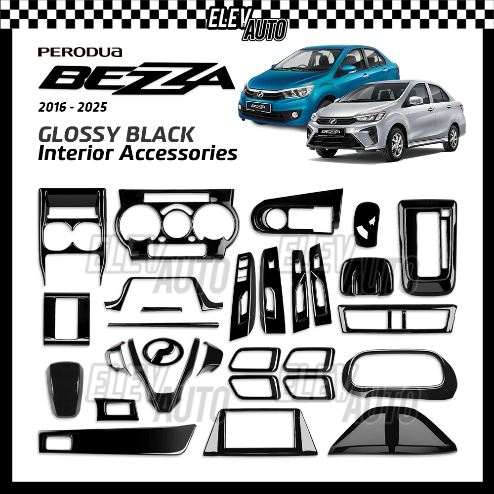 Perodua Bezza 2016 - 2025 GLOSSY BLACK Interior Accessories Trim ...
