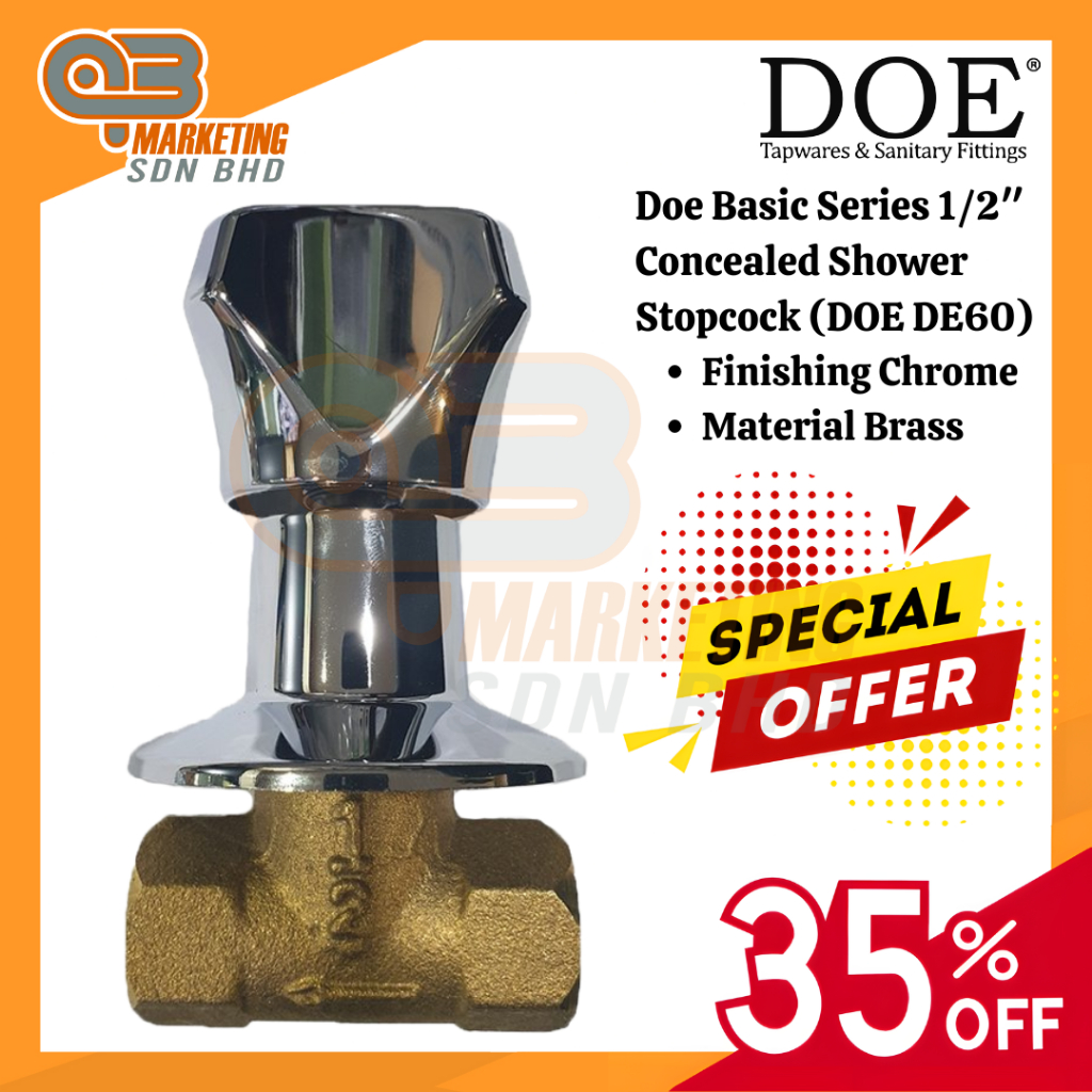 DOE Basic Series 1/2″ Concealed Shower Stopcock | DOE DE60 | Shopee Malaysia