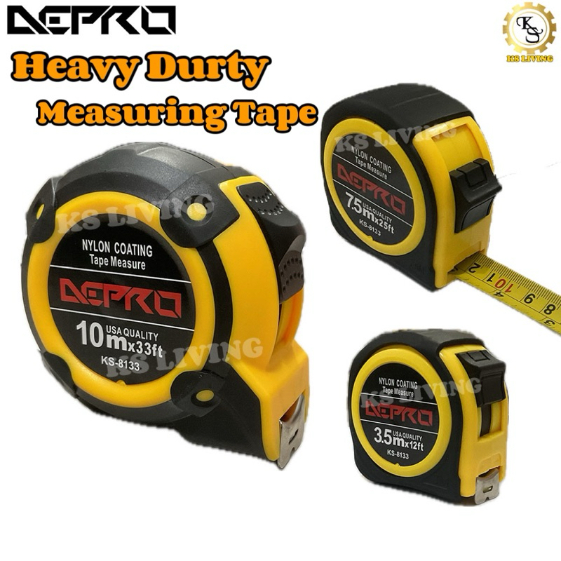 Kim.S Depro Measuring Tape Heavy Duty 10m 7.5m 5m 3.5m Pita Pengukur ...