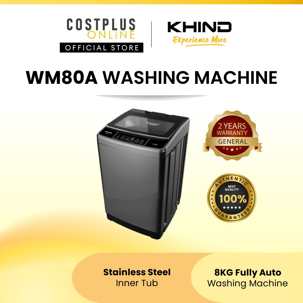 Khind WM80A Fully Auto Washing Machine Cleaner 8KG Washer Mesin Basuh ...
