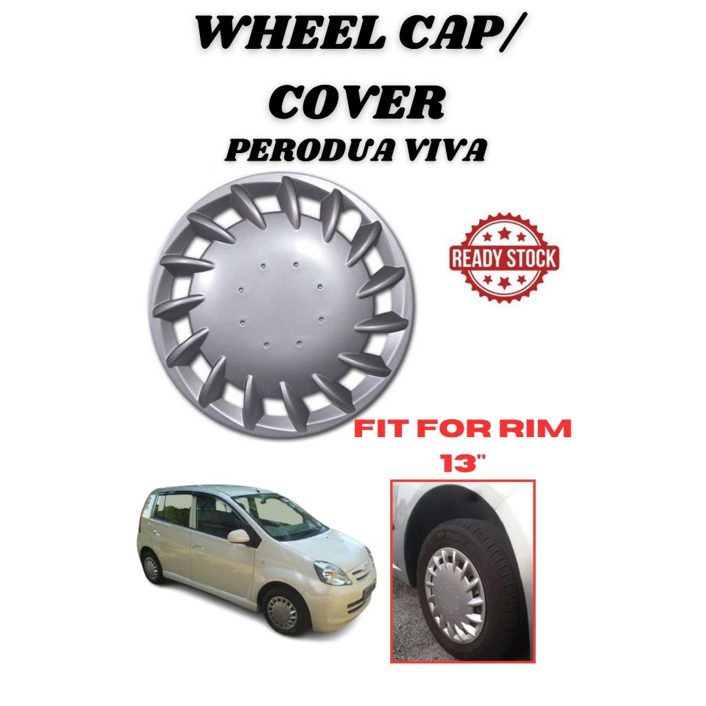 PERODUA VIVA CAR WHEEL COVER/CAP/RIM DESIGN FIT FOR RIM 13'' INCH 4 PCS ...