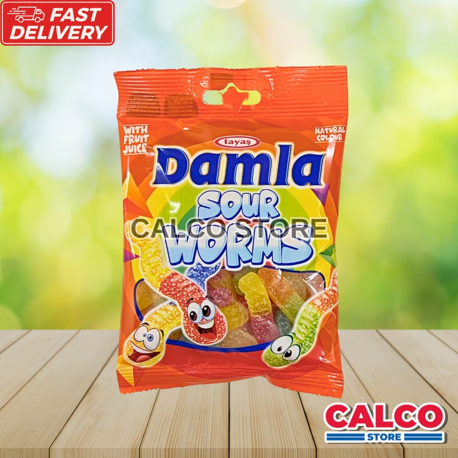 80g Tayas Damla Sour Worms Gummy Candy Halal | Shopee Malaysia