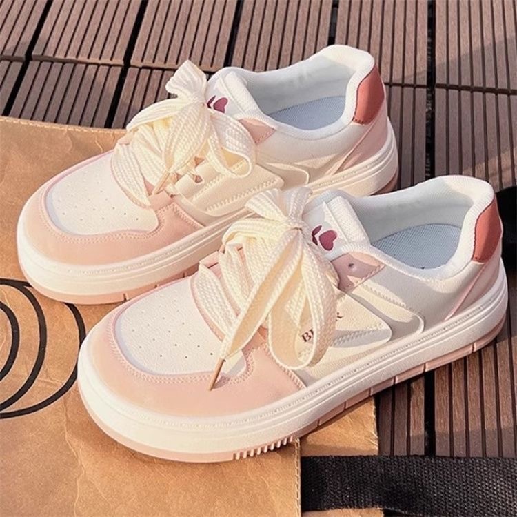 Cute white shoes for students big-toe sneakers breathable casual and ...