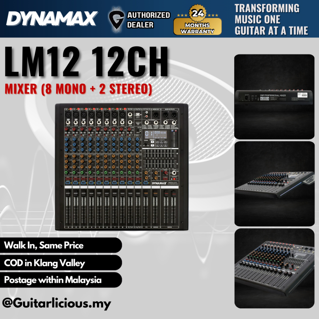 DYNAMAX LM12 12CH Mixer (8 mono + 2 Stereo) | Shopee Malaysia