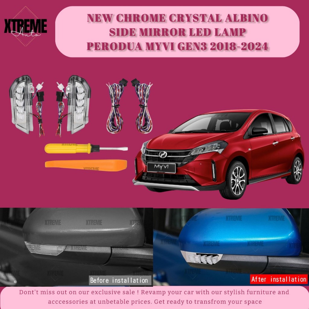 XTREME AUTO PERODUA MYVI GEN3 2018-2024 CAR NEW CHROME CRYSTAL ALBINO ...