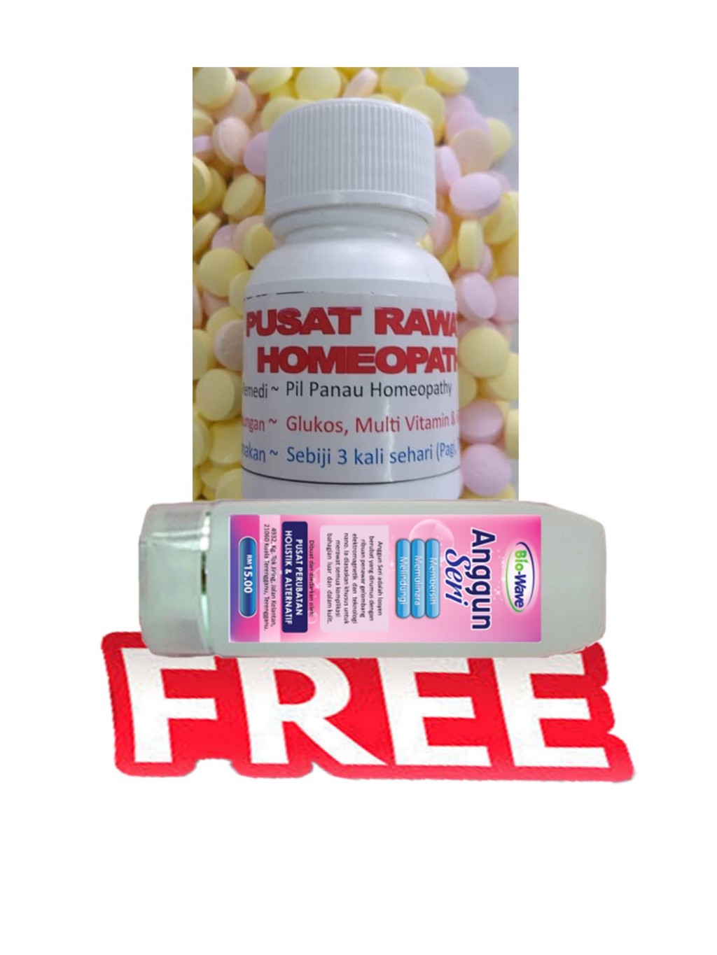 🔥 READY STOCK 🔥 Pil Panau Homeopathy 60 biji Free losyen pelbagai ...