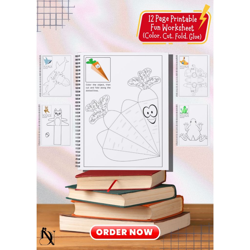 PDF Printable Fun Worksheet | Color Cut Fold Glue | Buku Mewarna | for ...