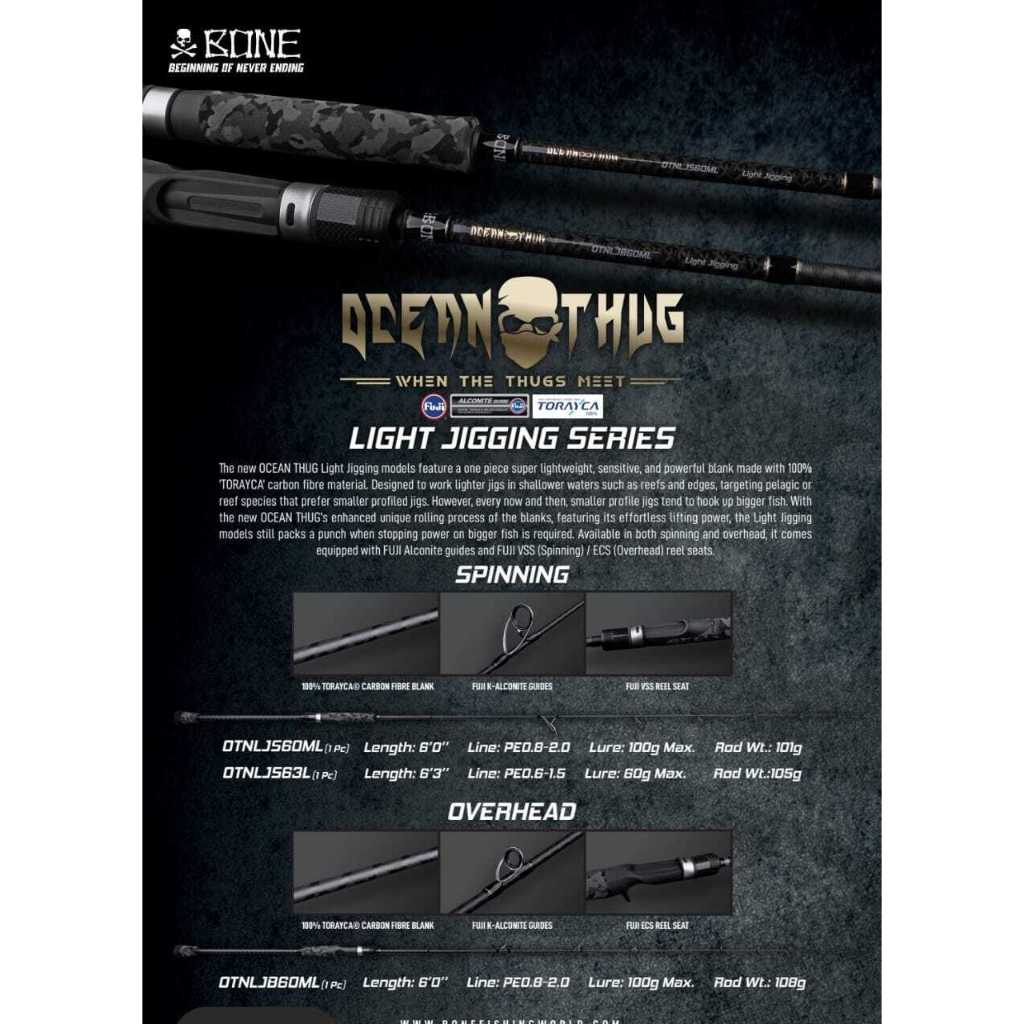 Rod Bone OceanThug Light Jigging Spin/Overhead 1pc PE0.8-2.0 | Shopee ...