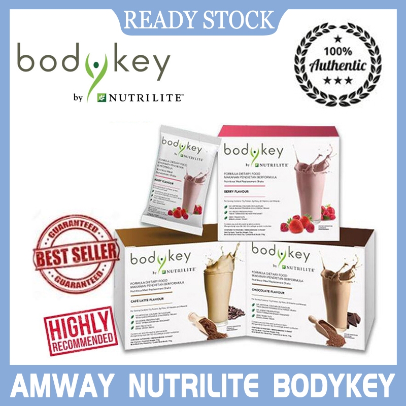 BodyKey by Nutrilite Meal Replacement Shake 14 pouches ( Berry, Cafe ...
