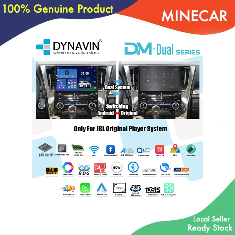 DYNAVIN DM-DUAL SERIES 2K QLED 11.6 INCH TOYOTA ALPHARD VELLFIRE AGH35 ...