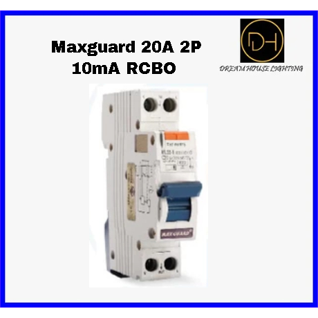 MAXGUARD RCBO 16A 20A 32A 2P 10mA 6KA RCBO Type AC [Residual Operated ...