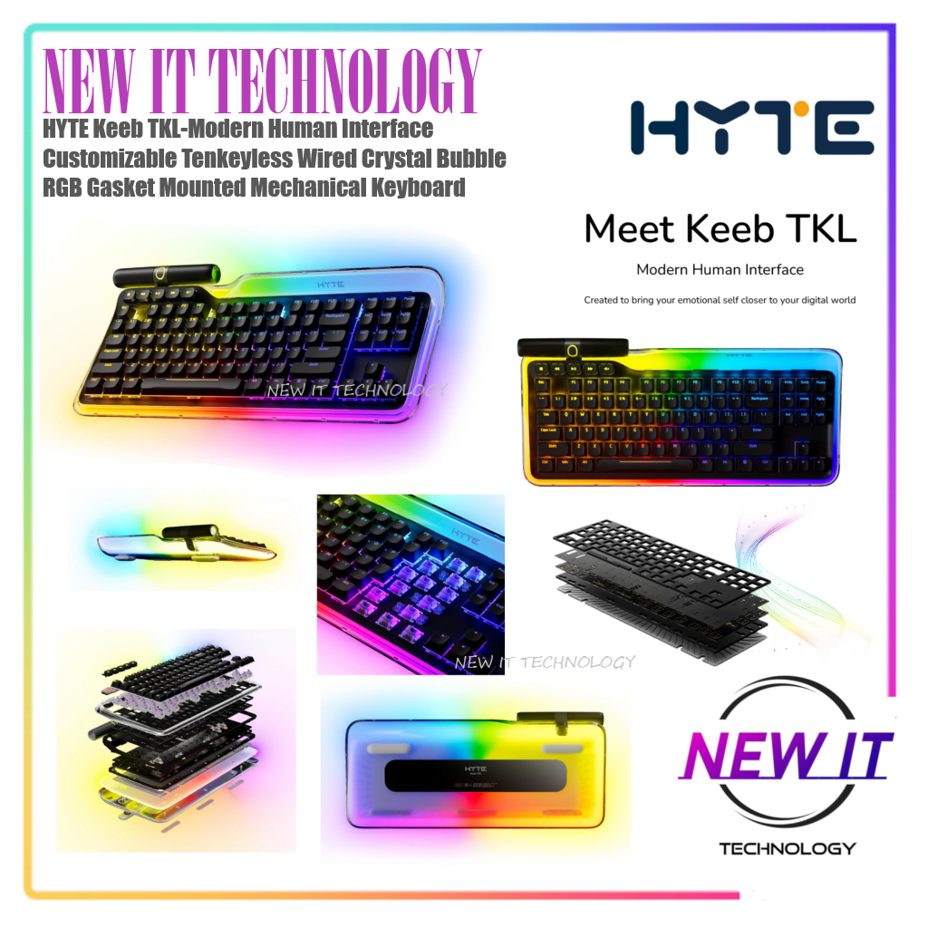HYTE Keeb TKL-Modern Human Interface Customizable Tenkeyless Wired ...