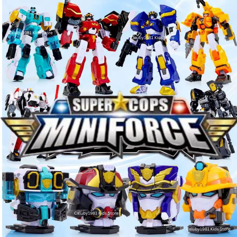 Mini Force Super Cops Transformer Head Rescue Police Robot Toys Kids ...