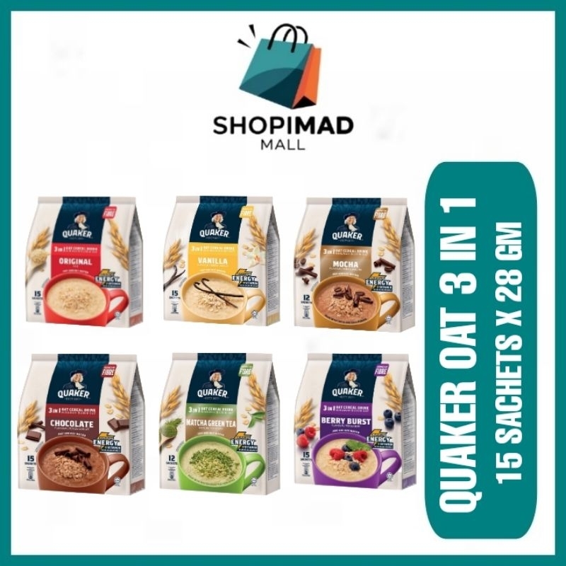 QUAKER OAT 3 IN 1 INSTANT DRINK | CEREAL DRINK 3 IN 1 | MINUMAN SEGERA ...