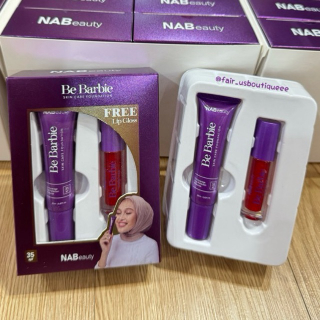 BE BARBIE FOUNDATION KAK NAB FREE LIPGLOSS 💯% ORIGINAL HQ | Shopee Malaysia