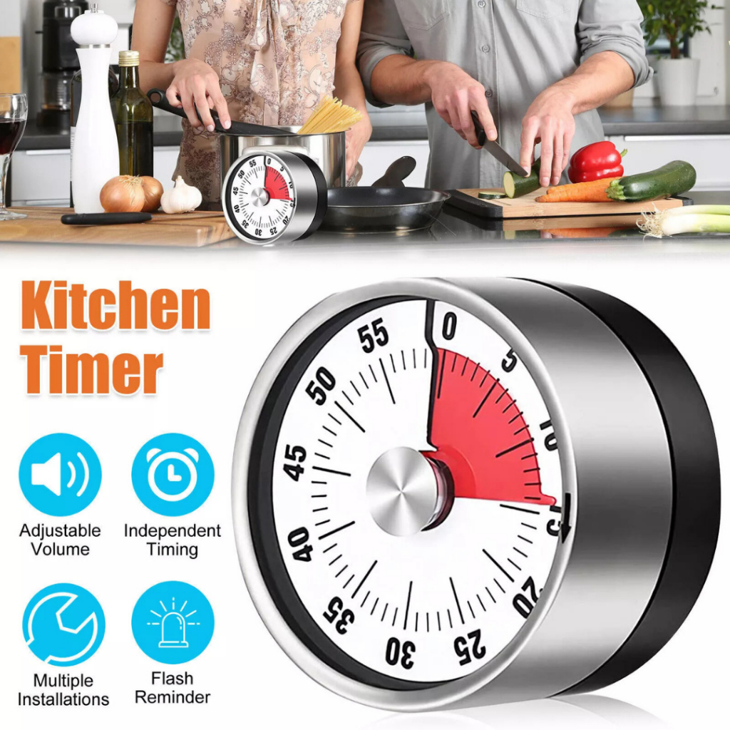 [ READY STOCK ] Stainless Steel Mini Mechanical Timer Kitchen Timer ...