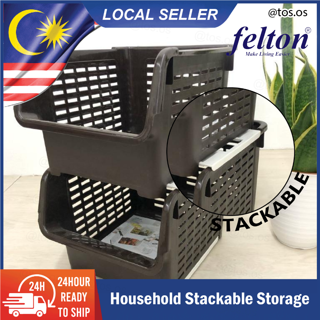 FELTON Kitchen Stocker KS 2236 1 Layer Stackable Storage Rack/Rak Dapur ...